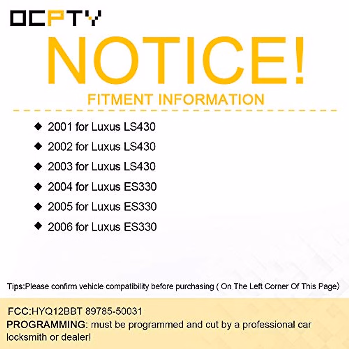 OCPTY 1X Flip Key Entry Remote Control Entry Remote Key Fob Transponder Ignition Key fit for 01 02 03 04 05 06 for L uxus LS430 ES330 HYQ12BBT 89785-50031