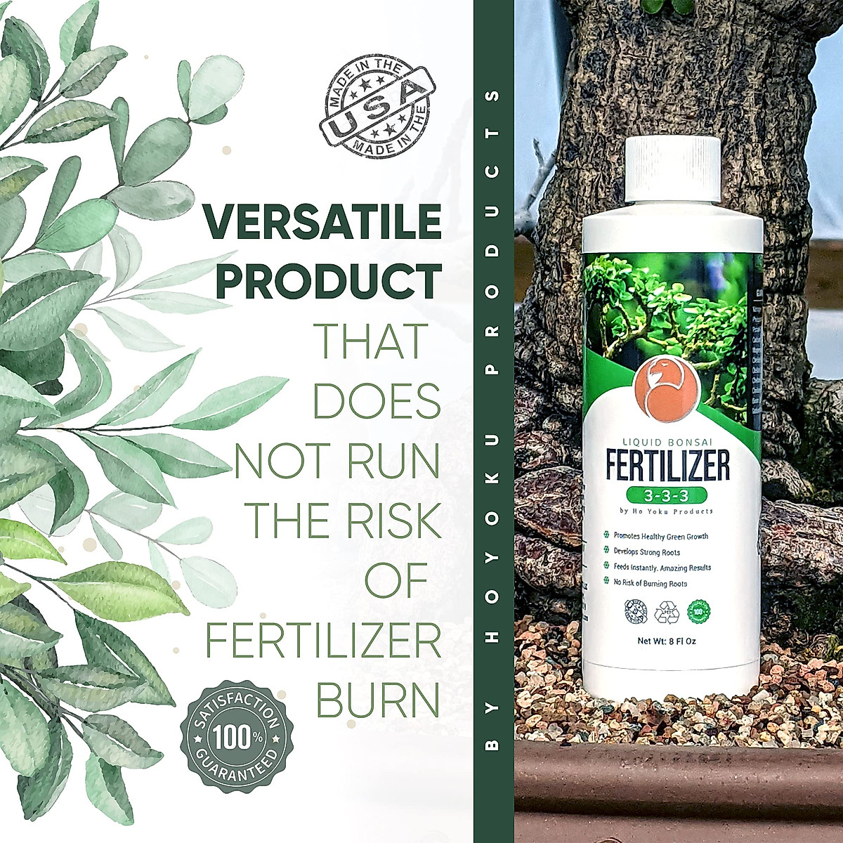 Bonsai Fertilizer by Ho Yoku - Water Soluble and Free of Odor, 3-3-3 Liquid Bonsai Food and Fast Acting for Indoor Plants