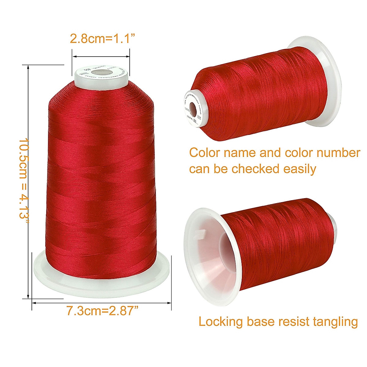 Simthread Polyester Embroidery Thread – 5500Y Huge Spools