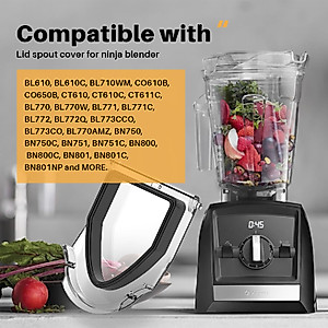 Blender Lid Replacement for Ninja, Spout Cover Blender Top Replacement Parts for Ninja Locking Lid 72 oz Pitcher BL610 BL770 BN701 BN801