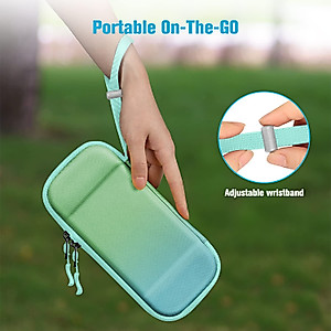 Fintie Slim Carrying Case for Nintendo Switch Lite 2019, Shockproof Protective Portable Carrying Cases, [Slim Fit] Travel Storage Hard Shell w/8 Game Cartridges & Adjustable Hand Strap, Seaside Ombre