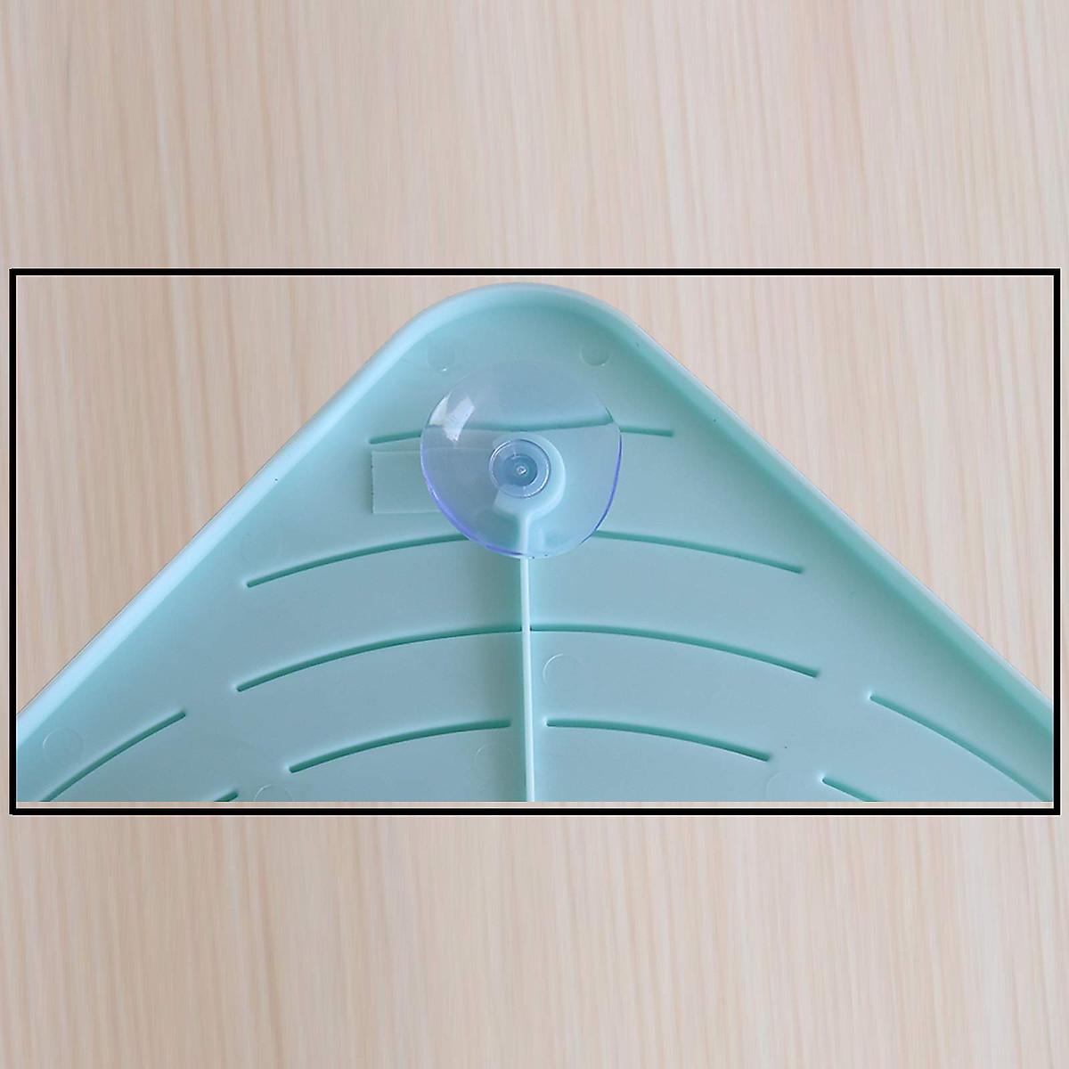 Baihuigo Sink Caddy Corner Holder:Corner kitchen Sink Caddy Organizer Sponge Dish Brush Holder Great for Sponges, Soap, Scrubbers, Cleaning Brush sink organizer. (Blue)