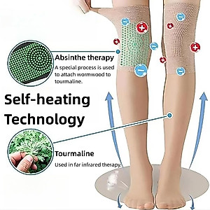 Elsmus Pearl Moon Ionic Correction Lymphatic Detoxification Long Tube Silk Stockings, Knee Socks (2 pairs-A)