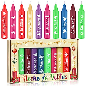Conelist 10 Pcs Colombia Candle Night Supplies Spell Candles December 7 Wishes Candles Assorted Colorful Candles Long Burn Time for Christmas Virgin Day Gifts Altar Birthdays Meditation