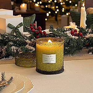 LA JOLIE MUSE Fir & Cedarwood Scented Candle, 19.4 Oz Large Winter Holiday Gift Candle, Wood Wicked Candle for Home Scented, Long Burning Glass Jar Candle