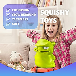 Anboor 9.8 Inches Jumbo Squishies Green Monster Kawaii Soft Slow Rising Scented Squishys Stress Relief Kids Toys