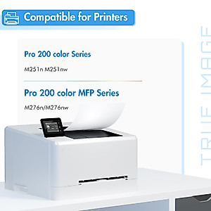 TRUE IMAGE Compatible Toner Cartridge Replacement for HP 131X CF210X 131A Pro 200 Color MFP M276nw M251nw M276n M251n CF210A CF211A CF212A CF213A Printer Ink (Black Cyan Yellow Magenta, 4-Pack)