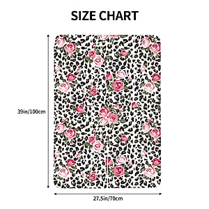 KiuLoam Pink Rose Leopard Cheetah Print Baby Car Seat Canopy, Nursing Cover Breastfeeding Scarf, Stretchy Soft Breathable Infant Carseat Cover for Babies Boys Girls