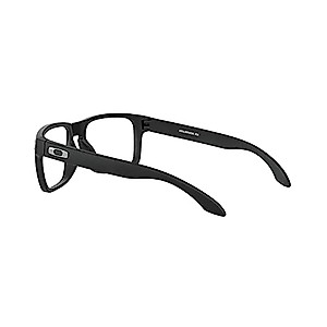 Oakley Men's Ox8156 Holbrook Rx Square Prescription Eyeglass Frames, Satin Black Silver Icon/Demo Lens, 54 mm