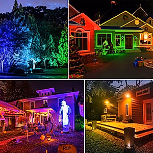 T-SUNUS Solar Landscape Spotlights Color Changing, Solar Spot Lights Outdoor Waterproof Garden Pond Light, 180° Adjustable Wall Light, Separately Installed for Outdoor/Indoor Pack of 2 (7 Color)