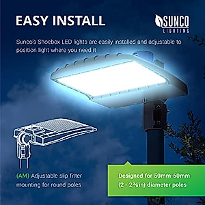 Sunco LED Parking Lot Light, Pole Outdoor Street Lights 150W Dusk to Dawn Photocell HID Replacement, 5000K Daylight, 19500 LM, Dimmable 1-10V, Waterproof Commercial Grade UL Listed 4 Pack