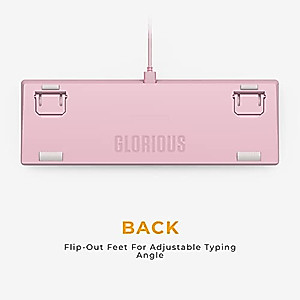 Glorious Gaming - Cute Pink Gaming Keyboard - Custom 65 Percent TKL Keyboard - Compact Low-Profile - Hot Swappable Mechanical Keyboard w/MX Keys - Double Shot Keycaps & Linear Switches