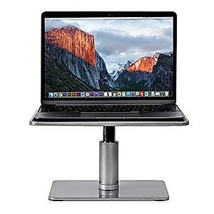 Mount-It! Adjustable Height Laptop Stand for MacBook Pro | Wide Platform Laptop & Monitor Desk Riser | Ergonomic Desk Riser Stand for MacBook and 11-15 Inch Laptops | 24-32 Inch Monitor Stand Riser