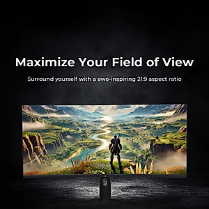 Deco Gear 34" 3440x1440 21:9 Ultrawide Curved Monitor, 180Hz, HDR10, 4000:1 Contrast Ratio, 99% sRGB, 16.7 Million Colors, Adaptive Sync, Blue Light Reduction