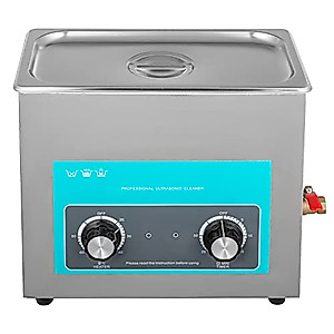 Mophorn 6L Ultrasonic Cleaner 304 Stainless Steel Professional Knob Control Ultrasonic Cleaners with HeaterTimer for Jewelry Watch Glasses Circuit Board Dentures Small Parts Dental Instrument