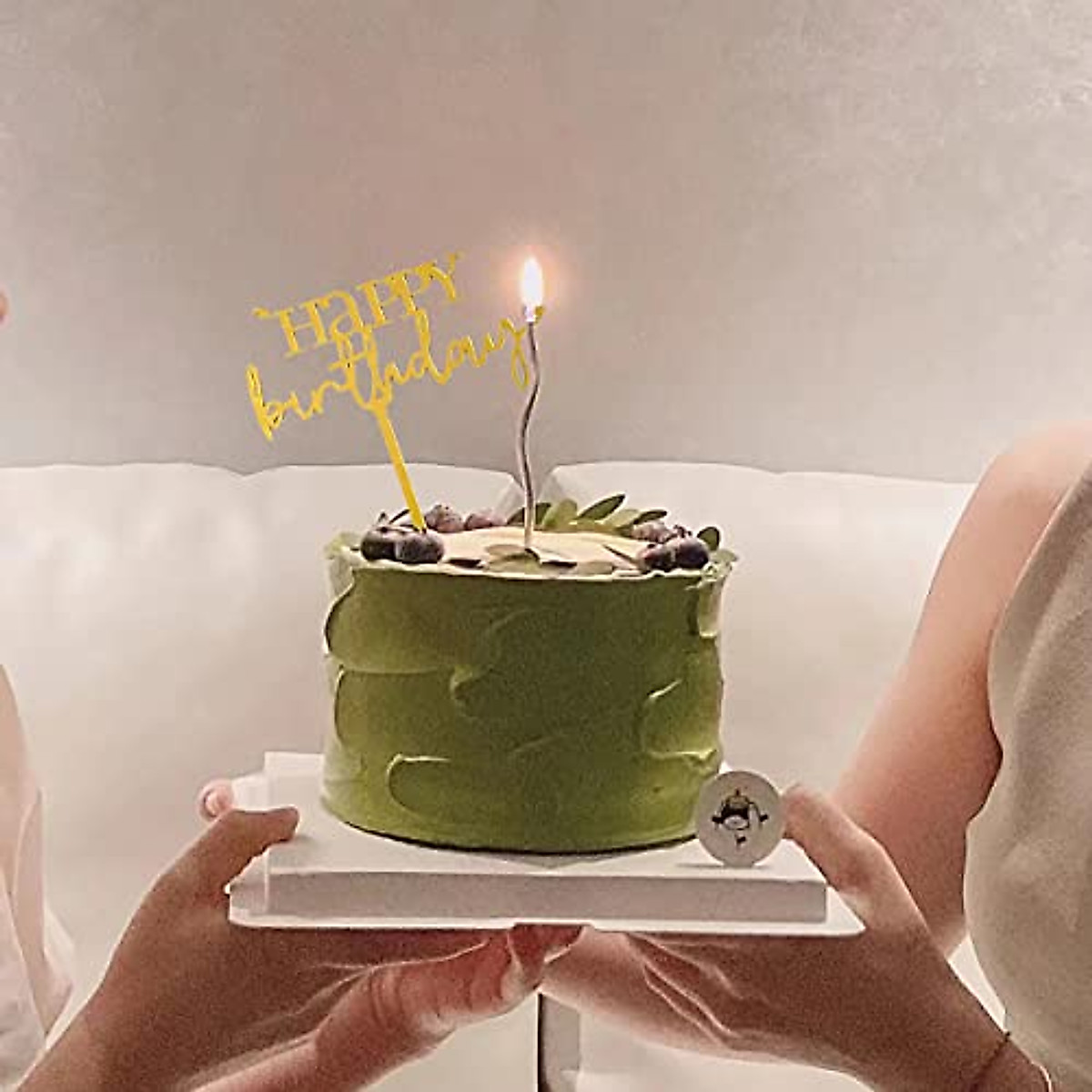 Gold Birthday Cake Topper, 6pcs Acrylic Birthday Cake Toppers Happy Birthday Cake Toppers for Birthday Decorations Gold Topper for Girls Women's Party Decorations