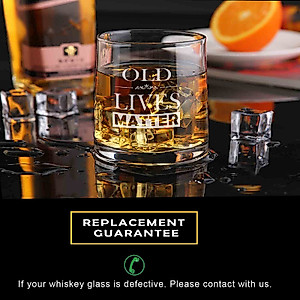 La Diffy Gag Funny Birthday Gifts For Men Women Dad Fathers Day Old Fashioned Whiskey Glass Cup Retirement Gift for Senior Citizens Scotch Bourbon Glassware Laser Engraved