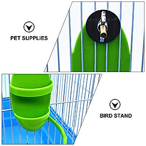 POPETPOP Bird Feeding Cup, Cuttlebone Holder Bird Cage Bowl Stand Food Holder for Budgies Parakeet Cockatiel Conure Lovebird 2Pcs