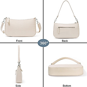 NIUEIMEE ZHOU 90s Shoulder Bag for Women Vegan Leather Crocodile Purse Classic Clutch Handbag