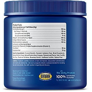 Zesty Paws Skin & Coat Bites for Dogs – Fish Oil Soft Chews with Omega-3 Fatty Acids EPA & DHA - Skin, Coat, Antioxidant & Immune Support - Advanced - 90 Count