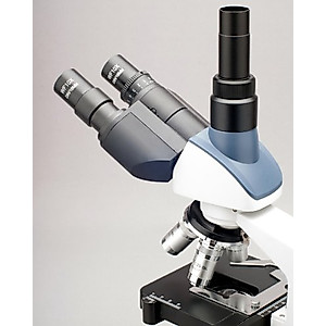 AmScope T120B Professional Siedentopf Trinocular Compound Microscope, 40X-2000X Magnification, WF10x and WF20x Eyepieces, Brightfield, LED Illumination, Abbe Condenser with Iris Diaphragm, Double-Layer Mechanical Stage, 100-240VAC