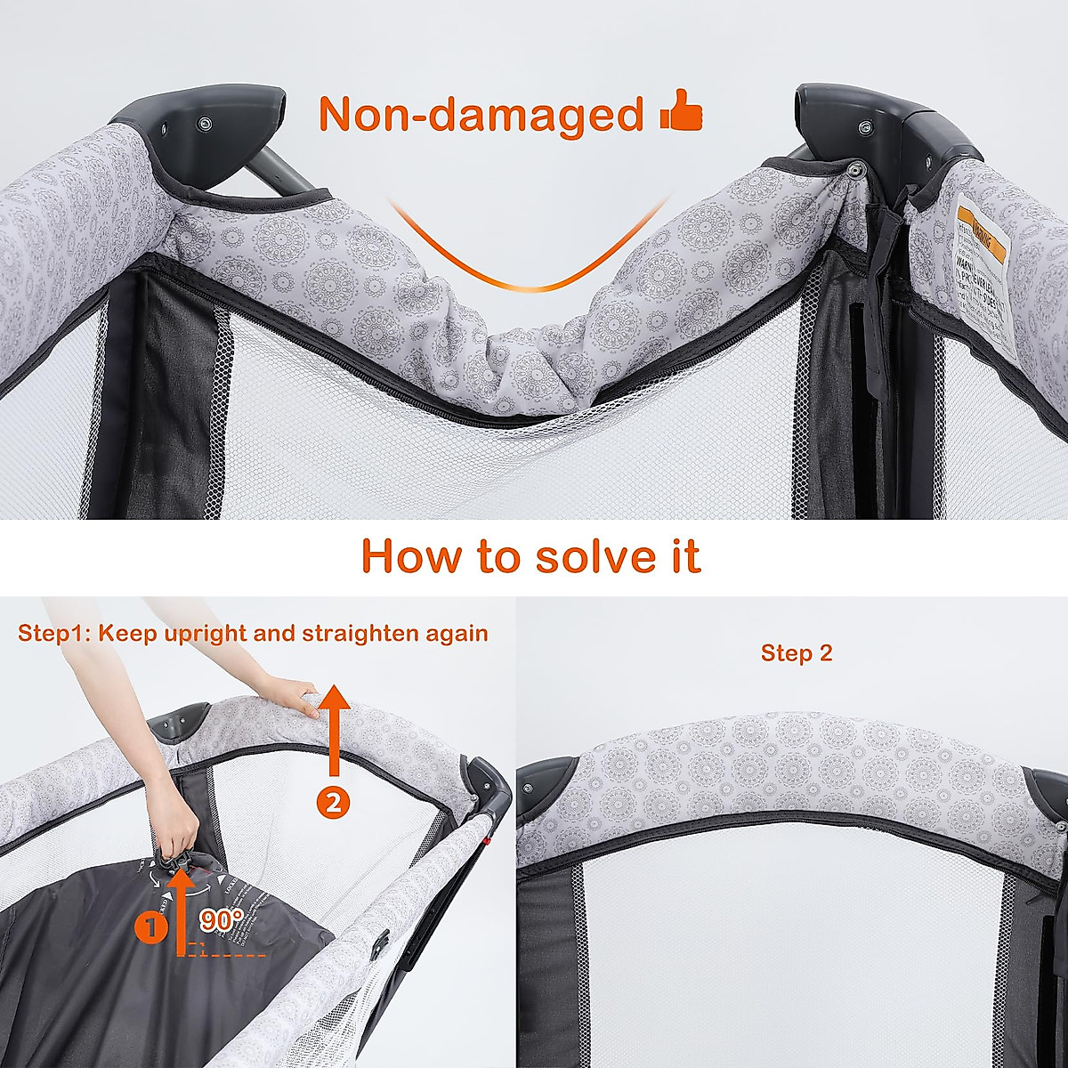 ELEMARA 4 in 1 Baby Bassinet Bedside Crib with Diaper Changer,Pack and Play with Mattress,Sheet and Blackout Cover for Baby,Playpen Travel Bed with Storage,XL Playard with 3 Adjustable Height