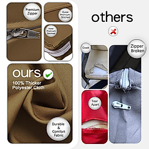 ClawsCover 12Pack Outdoor Seat and Back Cushions Replacement Covers Fit for 6Pieces 5-Seater Wicker Rattan Patio Furniture Conversation Set Sectional Couch Chairs,Taupe-Include Cover Only