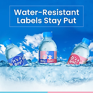 Super Cute, Waterproof, It's a Boy Water Bottle Baby Label 24PK. Fun, Unique Elephant Party Favor Designs. Durable, Blue Favors for Showers, Sprinkles or Gender Reveals. Great Drink Labels Guests Love