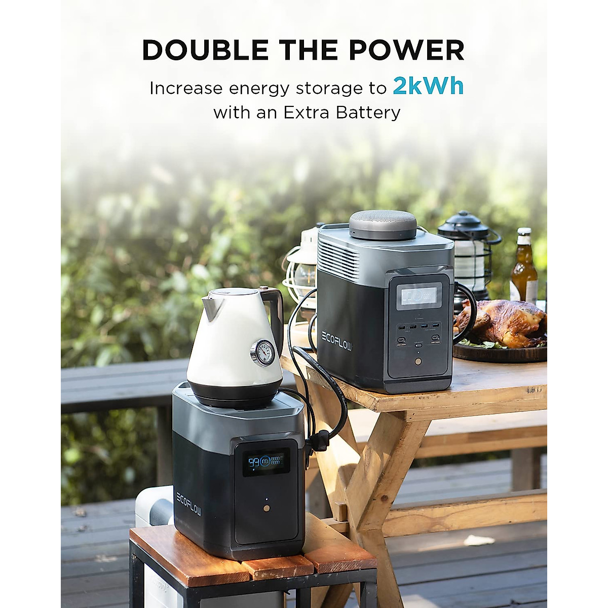 EF ECOFLOW Delta 2 Smart Extra Battery, 1024Wh LiFePO4 Expansion Battery for Power Station DELTA2