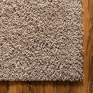 Unique Loom Solid Shag Collection Area Rug (4' 1" x 6' 1" Rectangle, Taupe)