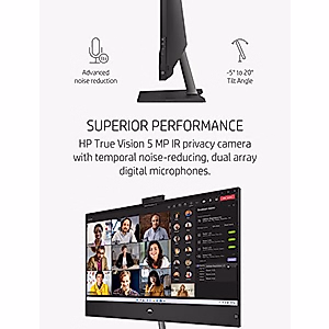 HP Pavilion 31.5 inch All-in-One Desktop PC, Intel Core i5-12400T Processor, Intel UHD Graphics, 16 GB RAM Memory, Windows 11 Home Operating System (32-b0010, Sparkling Black)