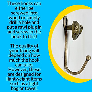 Knobs By Blossom Vintage Antique Brass Iron Wall Hooks Tie Backs Bronze Handmade Metal Animal Hook (8. Sleeping Fox), TFVSAH