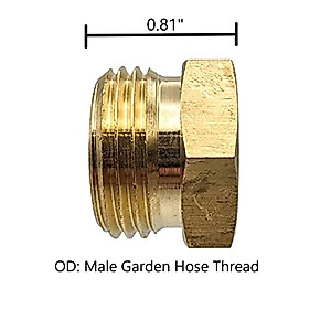 GRIDTECH Brass Garden Hose Adapter Fitting, 1/2” NPT Female Threads and 3/4" GHT Male Connector, shower pipe arm handshower adapter, Heavy-Duty High-Pressure Support, Rust and Corrosion Resistant