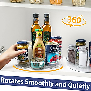 LotFancy Lazy Susan Organizers, 4 Pack 10.6” Clear Lazy Susan Turntable for Kitchen, Cabinet, Fridge, Pantry, Countertop, Bathroom Storage