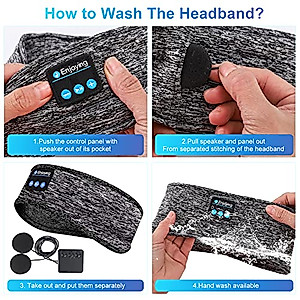 Rexvce Headphones for Sleep Wireless Headband, Wireless Sleep Earbuds, Sleeping Headsets with 0.26 Inch Thin Speakers, Wireless Headsets Headphones for Workout, Yoga, Travel, Gift for Men Women