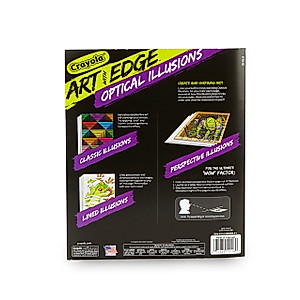 Crayola Art With Edge Optical Illusions Coloring Pages (40pgs), Adult Coloring, 3D Art, Gift for Teens & Adults