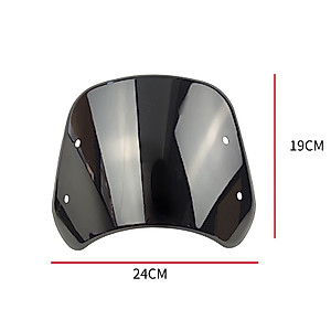 HARPUOU Universal Motorcycle Windshield Wind Deflector Windscreen Front Flyscreen with Mount for Motorbike 5"-7" LED Headlight