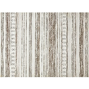 Area Rug Living Room Rugs - 5x7 Washable Large Soft Neutral Boho Moroccan Bohemian Farmhouse Rug Indoor Floor Carpet for Bedroom Under Dining Table Home Office Decor - Cream Brown