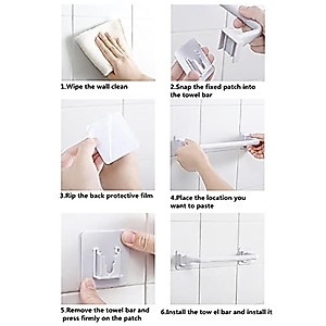 10 PCS Super Strong Plastic Swivel Hanging Hooks Home Swivel Laundry Clips Curtain Clips Clothes Pins Beach Towel Clips,1 PCS Self Adhesive Towel Bar No Drill Hand Towel Hanger