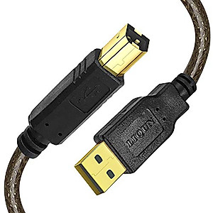Printer Cable 6ft USB 2.0 Cable A-Male to B-Male High Speed Shielded USB A to B Cable High Speed Compatible with HP, Canon, Brother, Epson, Xerox, Samsung etc