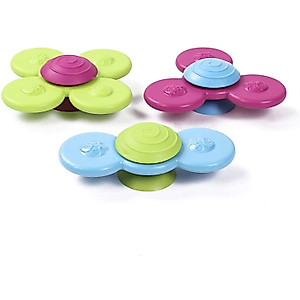 BornCare Fidget Suction whirly Spinners for Baby Toddler Kids, Durable Toys (3 Pack)
