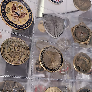 Challenge Coin Holder Collection Display Album Holds 120 Coins, Tokens, Stamps, Medallions, Badges