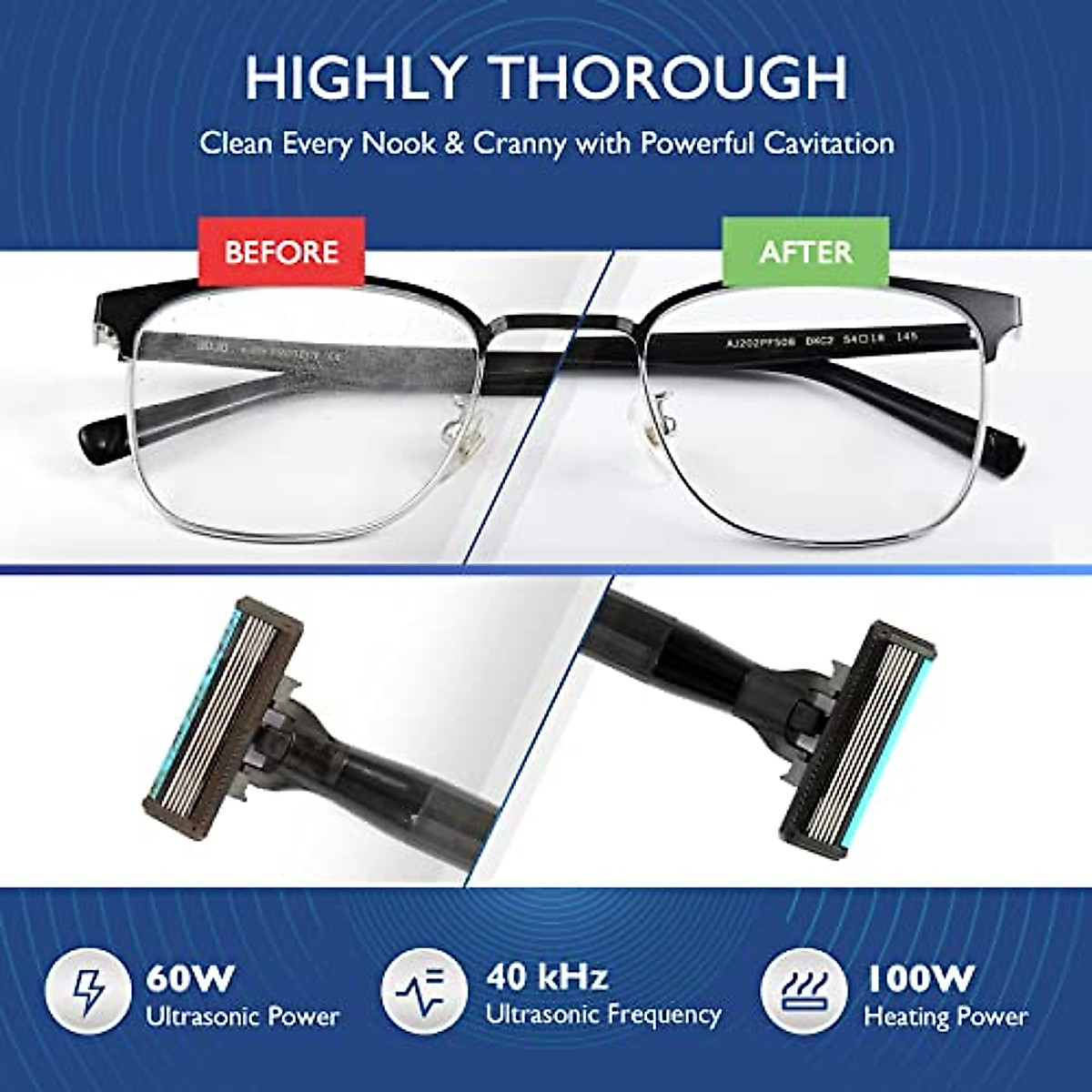 CREWORKS Professional Jewelry Cleaning Machine, 2L Jewelry Cleaner Ultrasonic Machine with Heater & Timer, Digital Ultrasonic Cleaner for Cleaning Denture Dental Oral Irrigator Parts Retainer Glasses