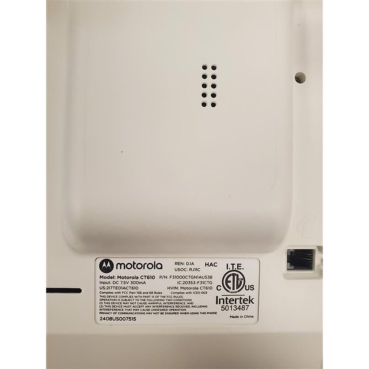 Motorola CT610 Corded Telephone - Answering Machine & Call Blocking