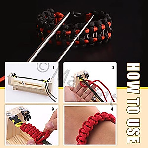 Mardatt 21Pcs Bracelet Jig Kit with Bracelet Maker Knotters Tool Kit, Adjustable Length Paracord Jig Lacing Needles Paracord FID Set for Wristband Braiding DIY Craft Bracelets Weaving