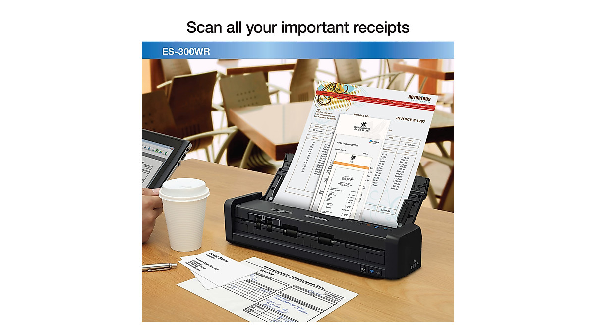 Epson ES-300WR Wireless Portable Duplex Scanner for Small Business