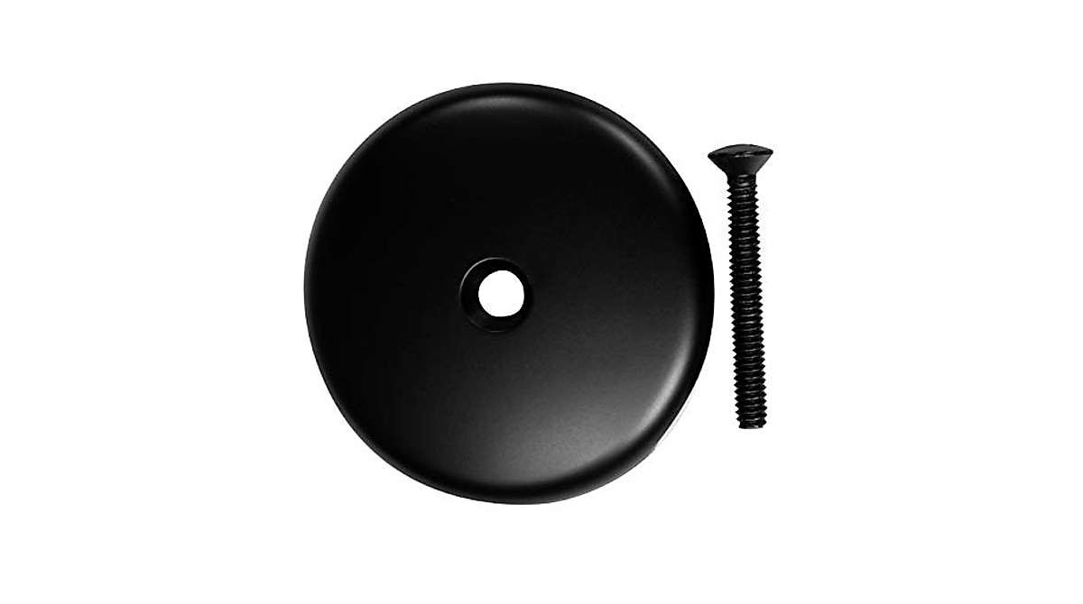 Westbrass Single Hole Overflow Face Plate in Matte Black