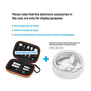 BUISAMG 510 thread charger Storage Case, Carrying Small Travel case, Organizer Pouch with Carabiner, USB C to C Cable for iPhone 15 and various USB C phone charging. Bag+Cable