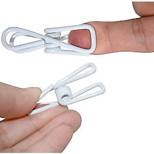 20 Pcs 2 Inch Black and White Chip Clips, PVC Coating High Elasticity Strength Steel Clothes Pins, Food Clips and Bag Clips