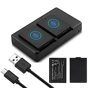 Powerextra for Canon LP-E10 Battery Charger, 2Pcs lpe10 Replacement Canon Battery with USB Rapid Dual Charger kit for Canon EOS Rebel T7 T6 T5 T3 T100 3000D 2000D 1300D Digital Cameras